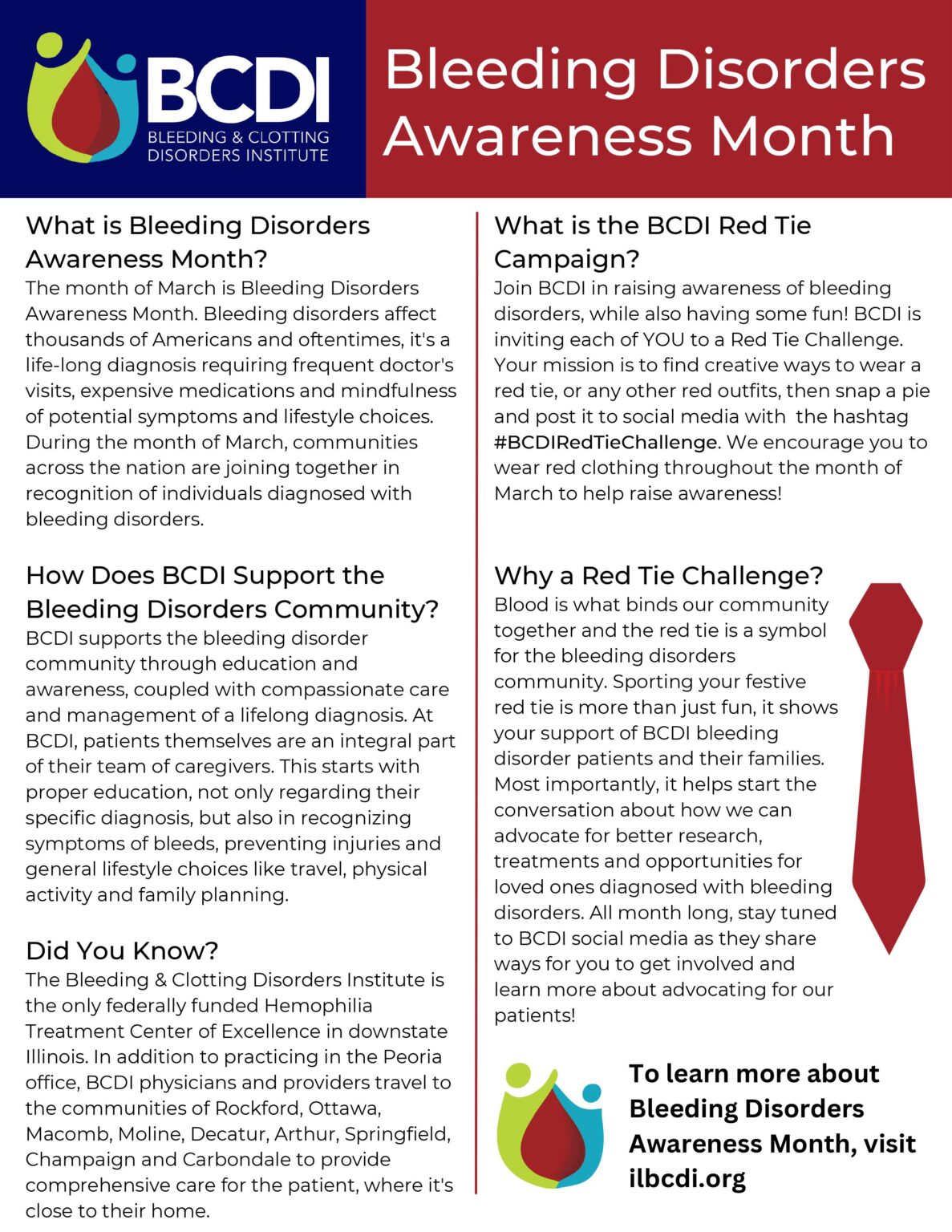 Bleeding Disorders Awareness Month - Bleeding & Clotting Disorders Institute